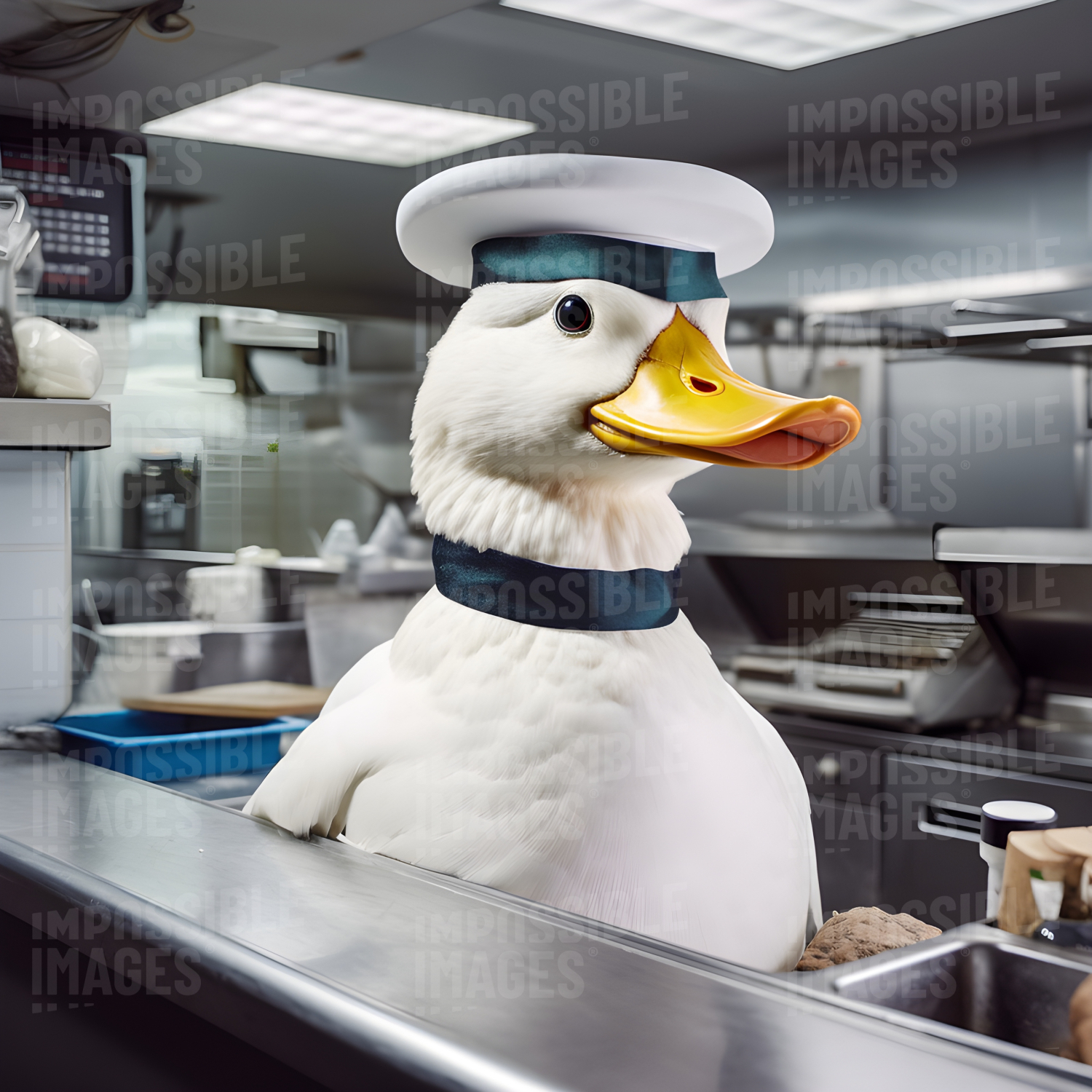 A Duck working at a Fish - Impossible Images - Unique stock images for ...