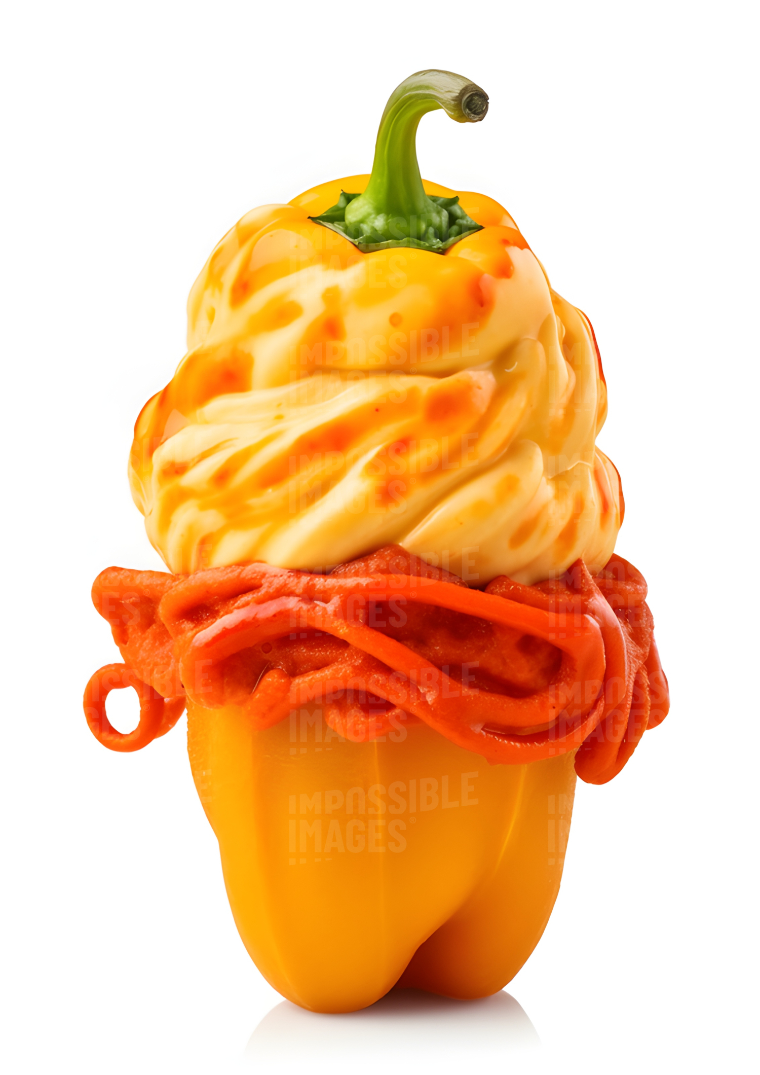 Orange bell pepper ice cream dessert - Impossible Images - Unique stock ...