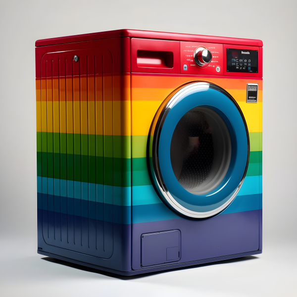 Rainbow-coloured washing machine - Impossible Images - Unique stock ...