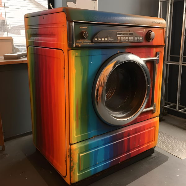 Rainbow-stained retro washing machine - Impossible Images - Unique ...