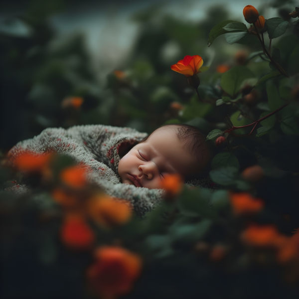 A baby asleep in the flowers - Impossible Images - Unique stock images ...
