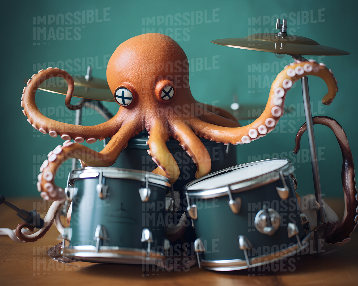 An octopus playing the drums - Impossible Images - Unique stock images ...