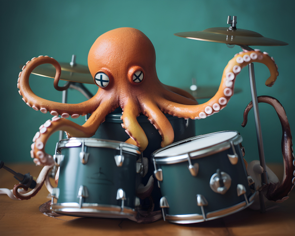An octopus playing the drums - Impossible Images - Unique stock images ...