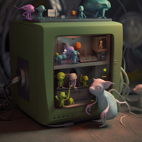 Cartoon characters Living inside a computer. - Impossible Images ...
