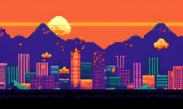 8-bit colourful nuclear city - Impossible Images - Unique stock images ...