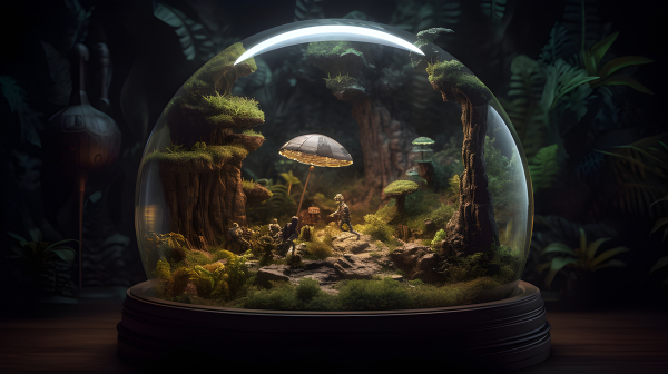 Terrarium with small aliens inside. - Impossible Images - Unique stock ...