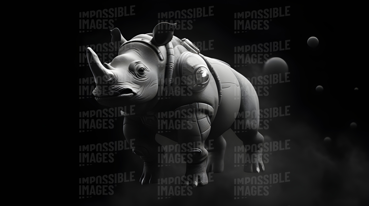 A Rhino floating in space - Impossible Images - Unique stock images for ...