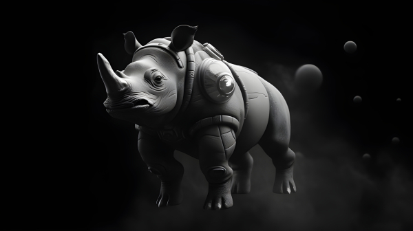 A Rhino floating in space - Impossible Images - Unique stock images for ...