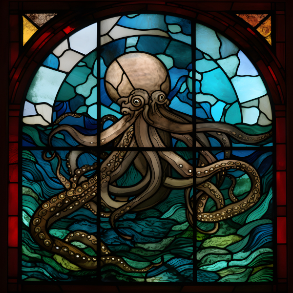 Stained Glass window of The Kraken. - Impossible Images - Unique stock ...