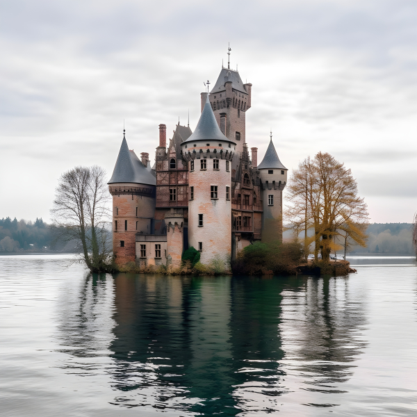 A Castle in the Middle of a Lake. - Impossible Images - Unique stock ...