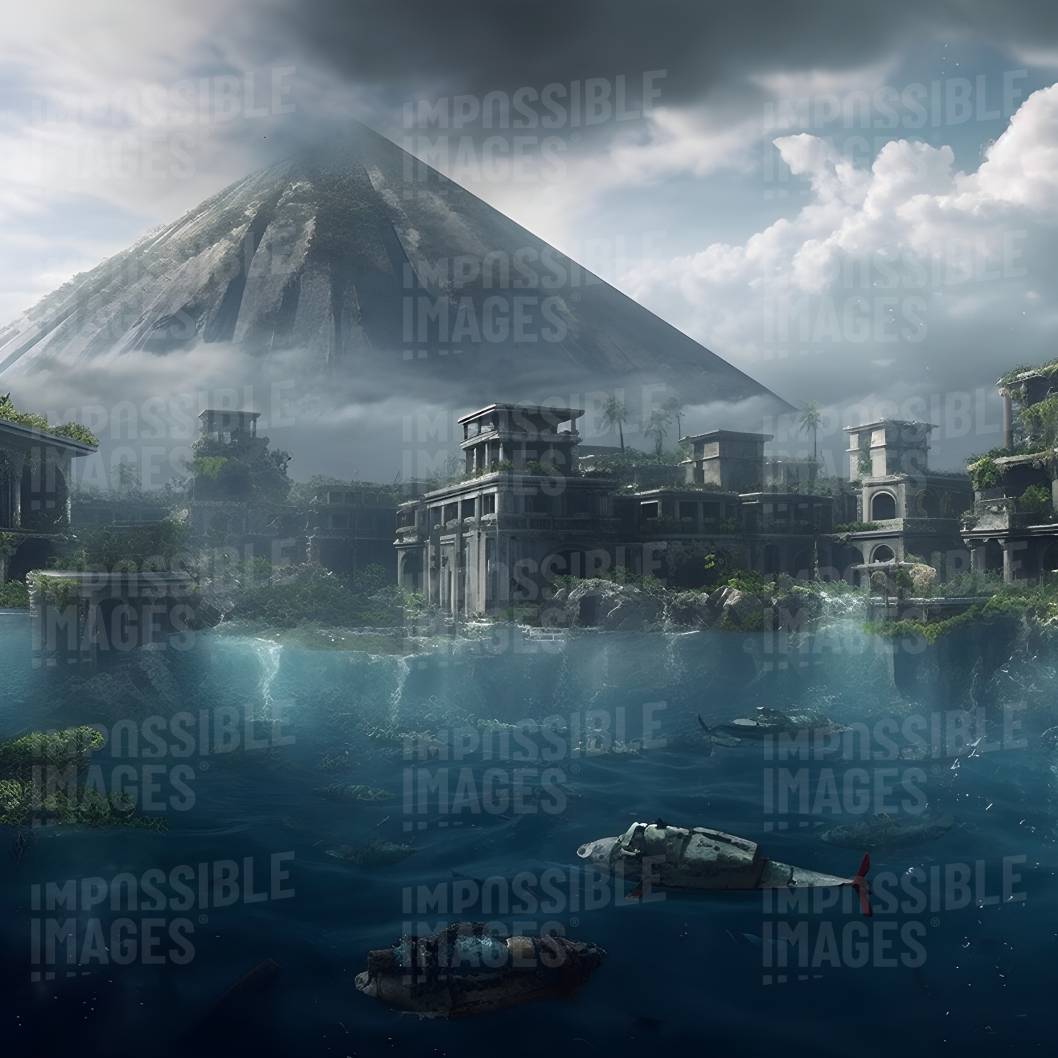 An ancient city nestled at the base of a volcano. - Impossible Images ...