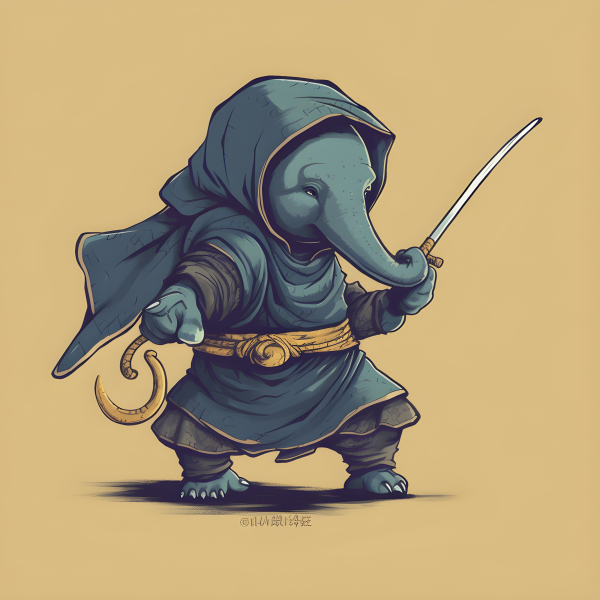 An anthropomorphic Elephant Ninja. - Impossible Images - Unique stock ...