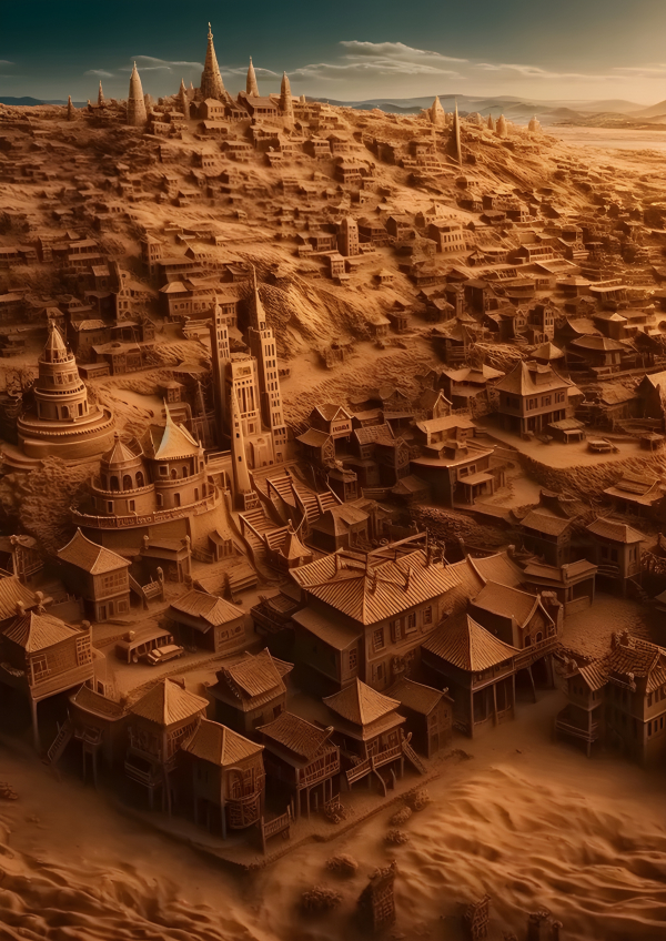 City of sand built into a cliff - Impossible Images - Unique stock ...