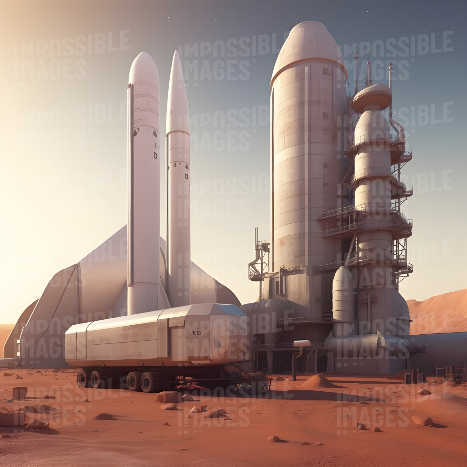 A Rocket Refueling Station on Mars. - Impossible Images - Unique stock ...