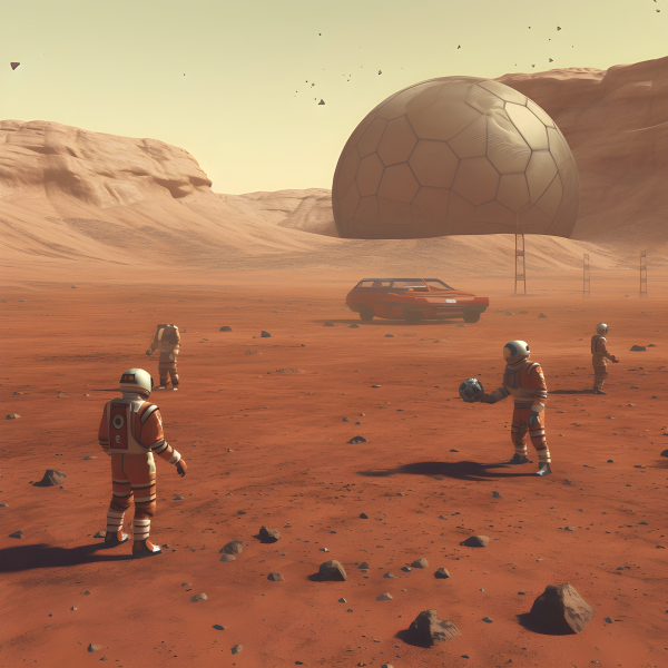 Astronauts playing with a Football on Mars. - Impossible Images ...