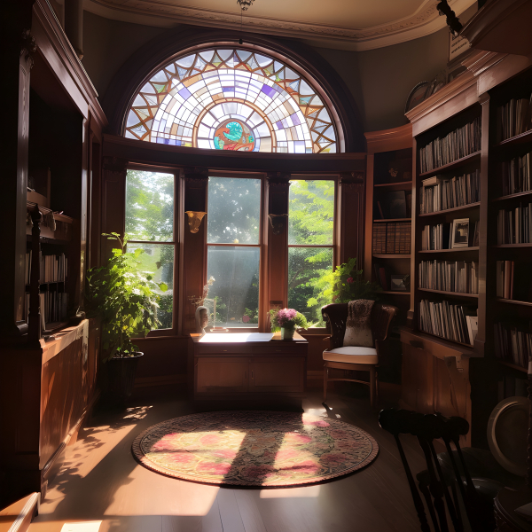 A Grand Study with stained glass window. - Impossible Images - Unique ...