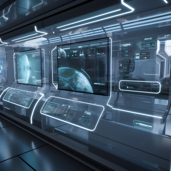 Futuristic Transparent Displays aboard a space ship. - Impossible ...