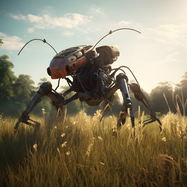 A Giant Cyborg Ant in a Field. - Impossible Images - Unique stock ...
