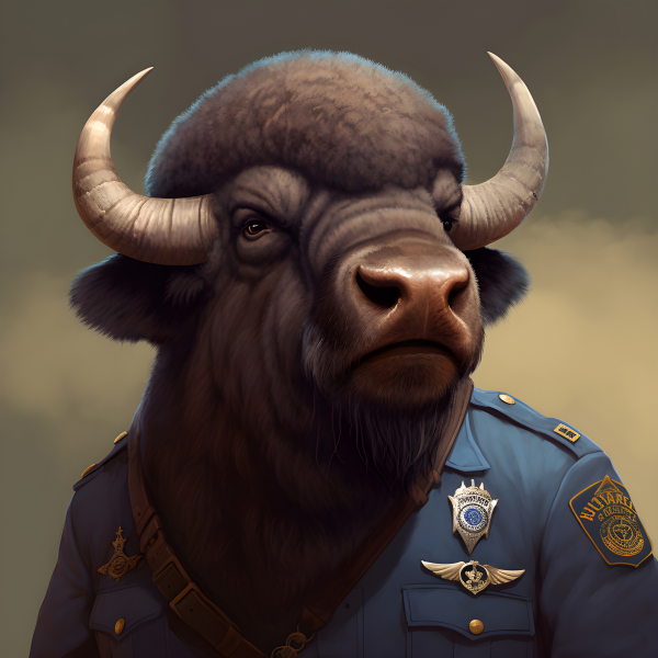 Buffalo in a police officer’s uniform - Impossible Images - Unique ...