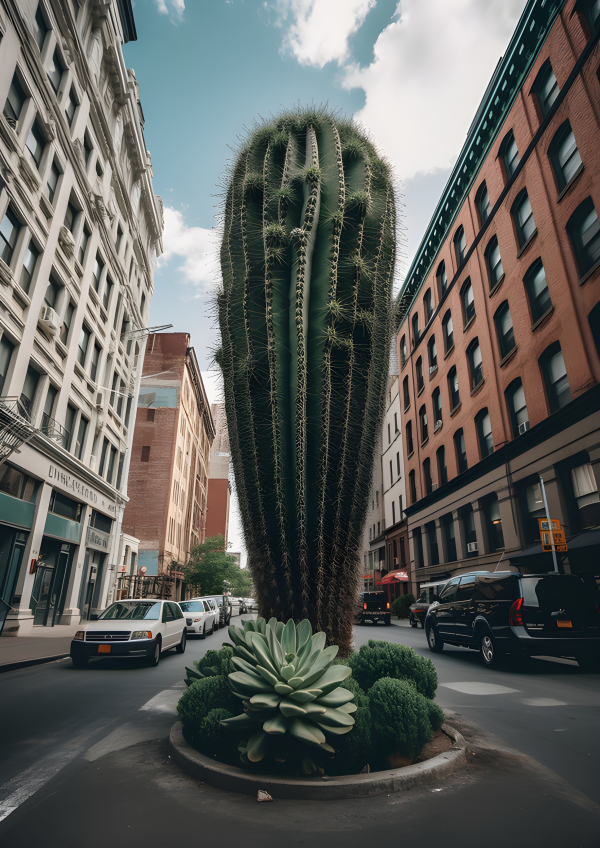 A huge Cactus in the middle of a city street - Impossible Images ...