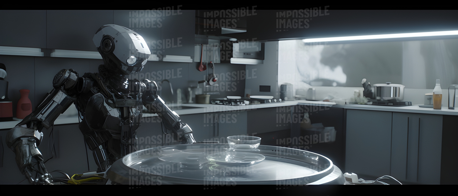 A Robot, sat chilling in his Kitchen. - Impossible Images - Unique ...