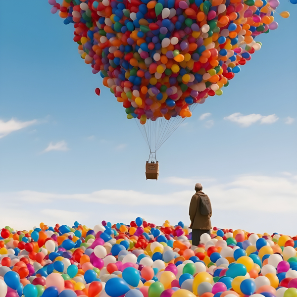 A hot air balloon made from loads of balloons - Impossible Images ...