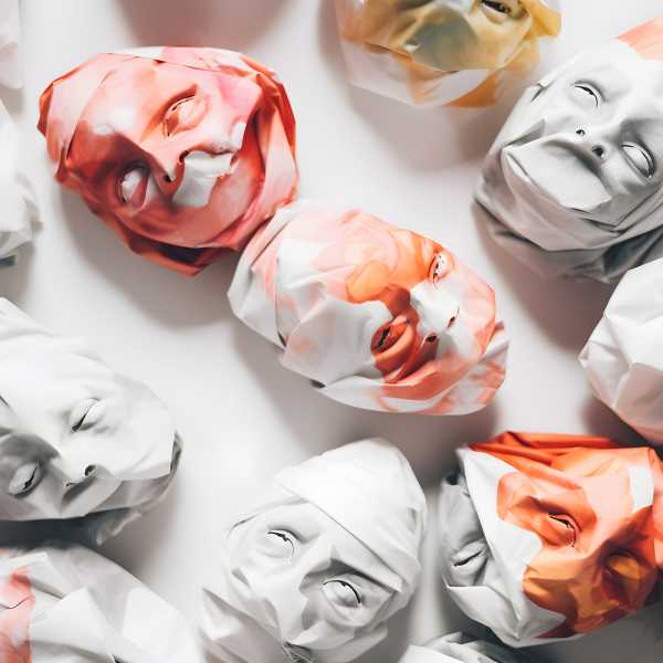 Human faces on scrunched up paper - Impossible Images - Unique stock ...