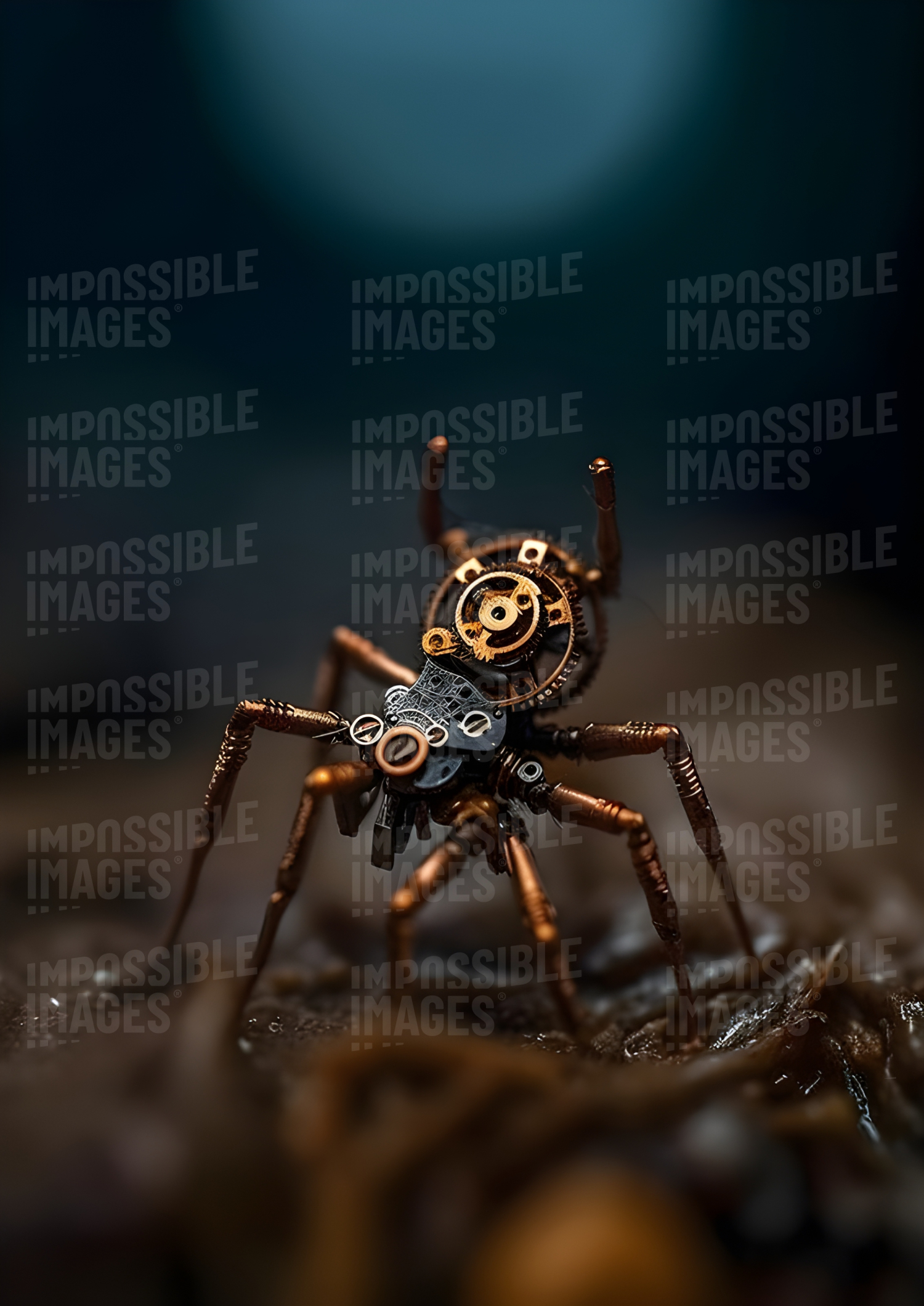 Tiny Mechanical Spider Clockwork - Impossible Images - Unique stock ...