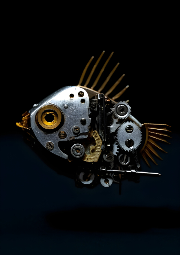 Tiny fish made of clockwork - Impossible Images - Unique stock images ...