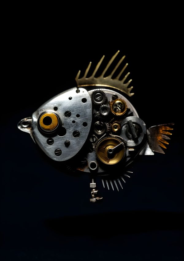 Clockwork Fish made of watch parts - Impossible Images - Unique stock ...