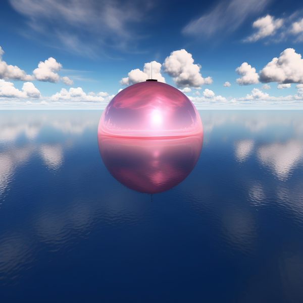 Inflatable pink orb floating in the sea - Impossible Images - Unique ...