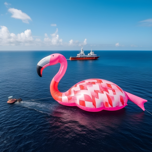 Massive inflatable flamingo - Impossible Images - Unique stock images ...