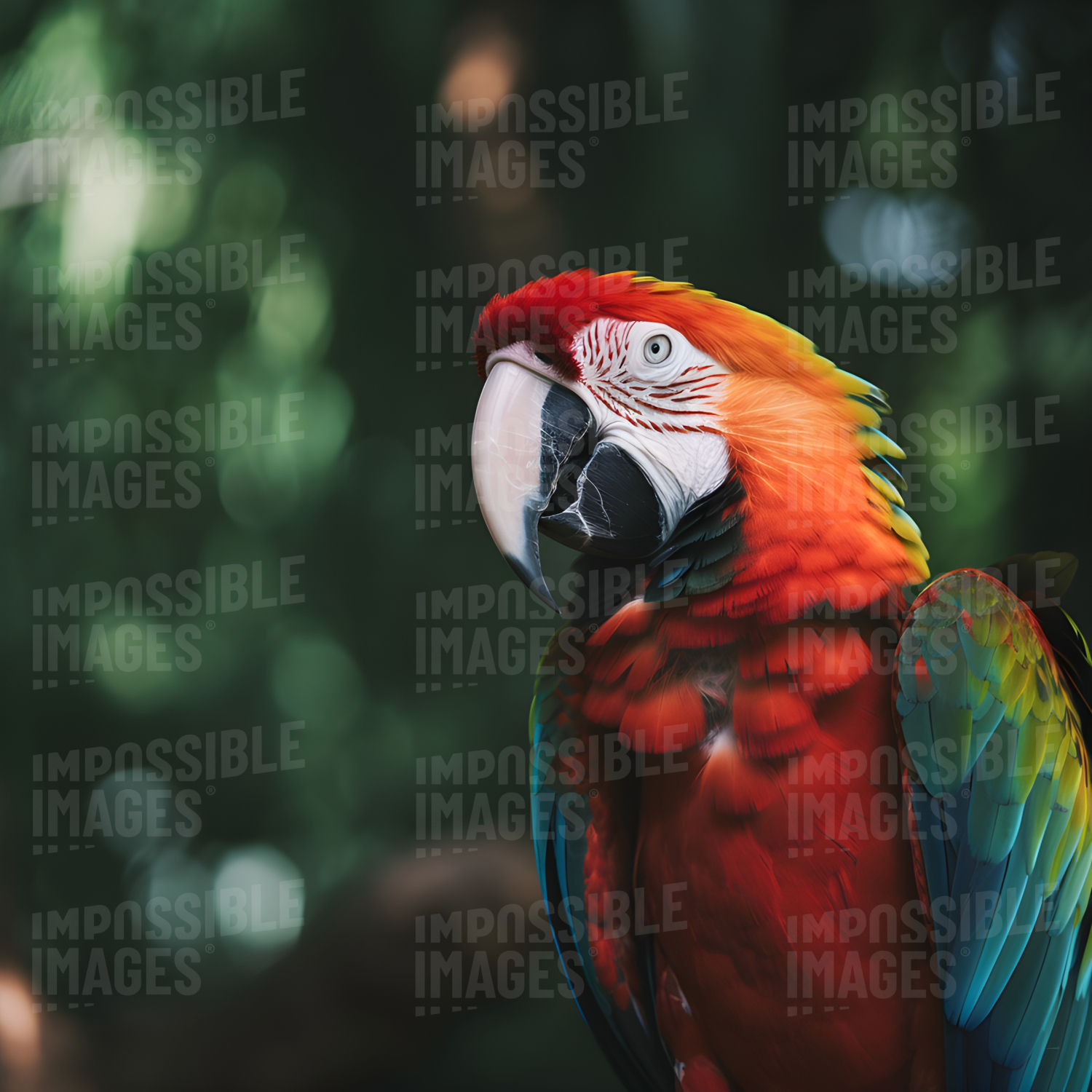 A parrot sat in the jungle - Impossible Images - Unique stock images ...