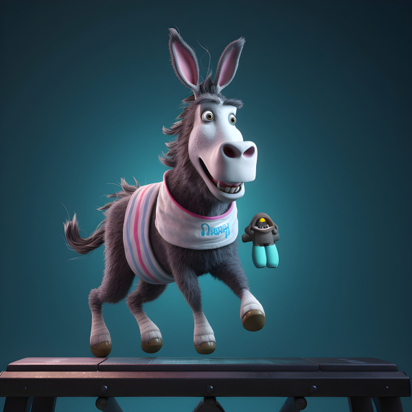 A character of a Donkey in the gym - Impossible Images - Unique stock ...
