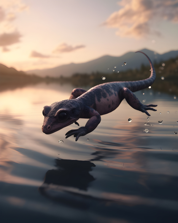 Gecko running across water - Impossible Images - Unique stock images ...
