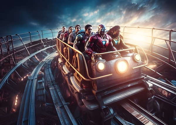 Superheroes on a rollercoaster - Impossible Images - Unique stock ...