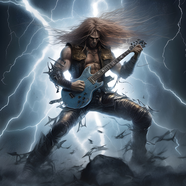 Heavy metal hero born from lightning - Impossible Images - Unique stock ...