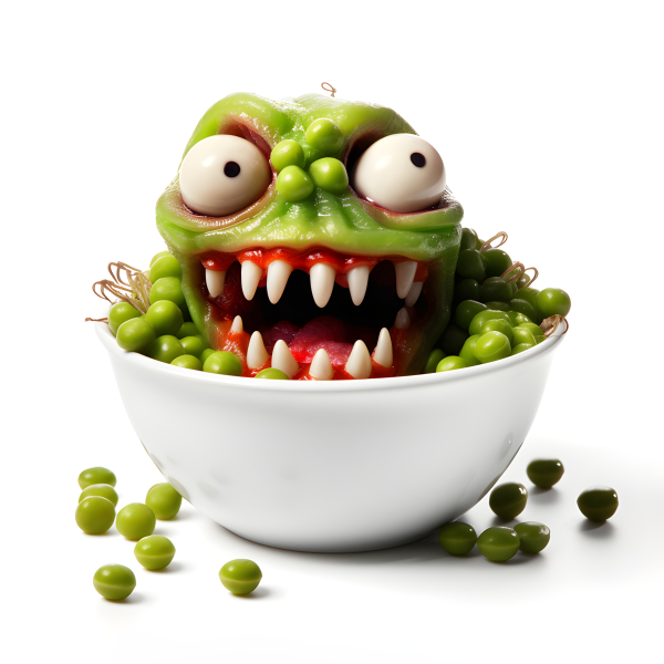 A pea monster in a bowl of peas - Impossible Images - Unique stock ...