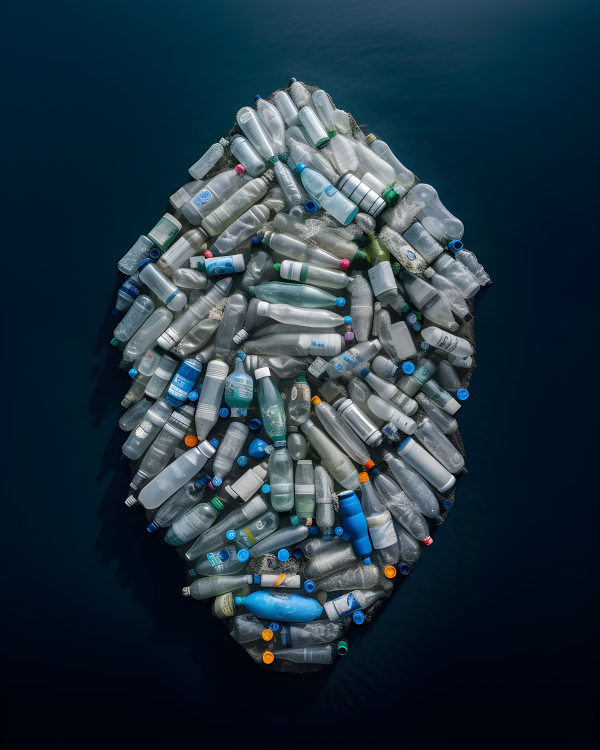 A plastic bottle berg floating in the ocean - Impossible Images ...