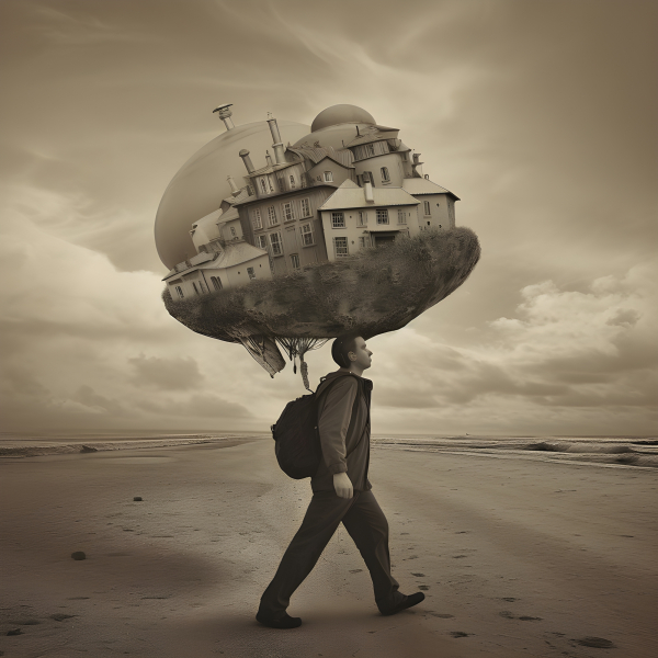 A man carrying the weight of the world on his head - Impossible Images ...