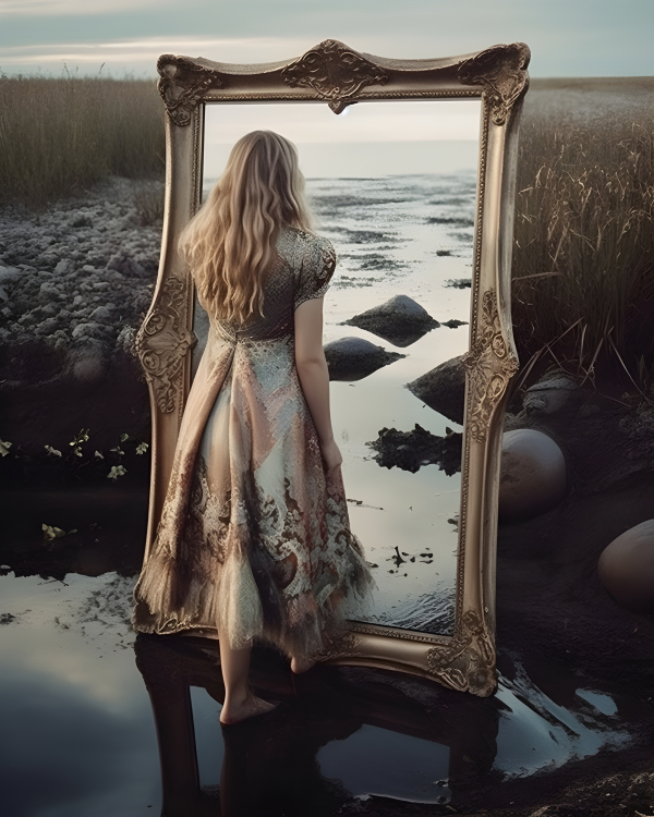 Woman walking into another dimension within a mirror - Impossible ...