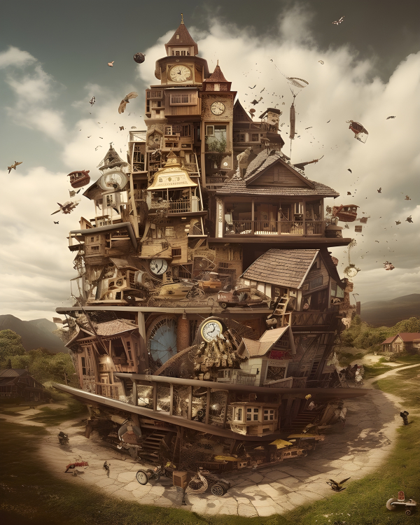 Jumbled clock house - Impossible Images - Unique stock images for ...