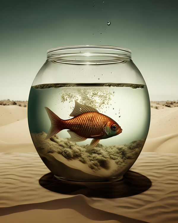 Goldfish bowl in the desert - Impossible Images - Unique stock images ...