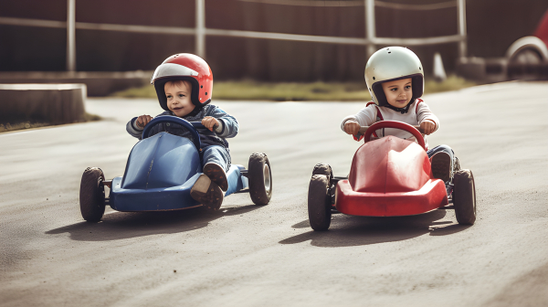Two kids racing - Impossible Images - Unique stock images for ...
