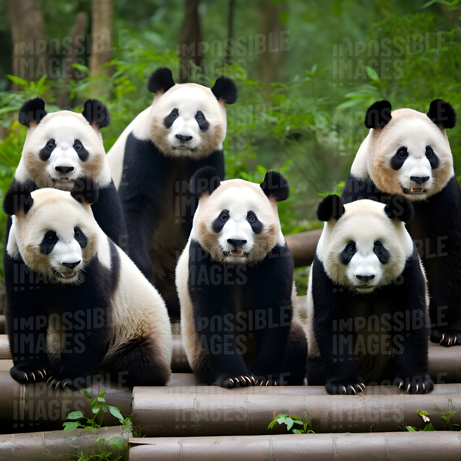 An embarrassment of pandas posing at the camera - Impossible Images ...