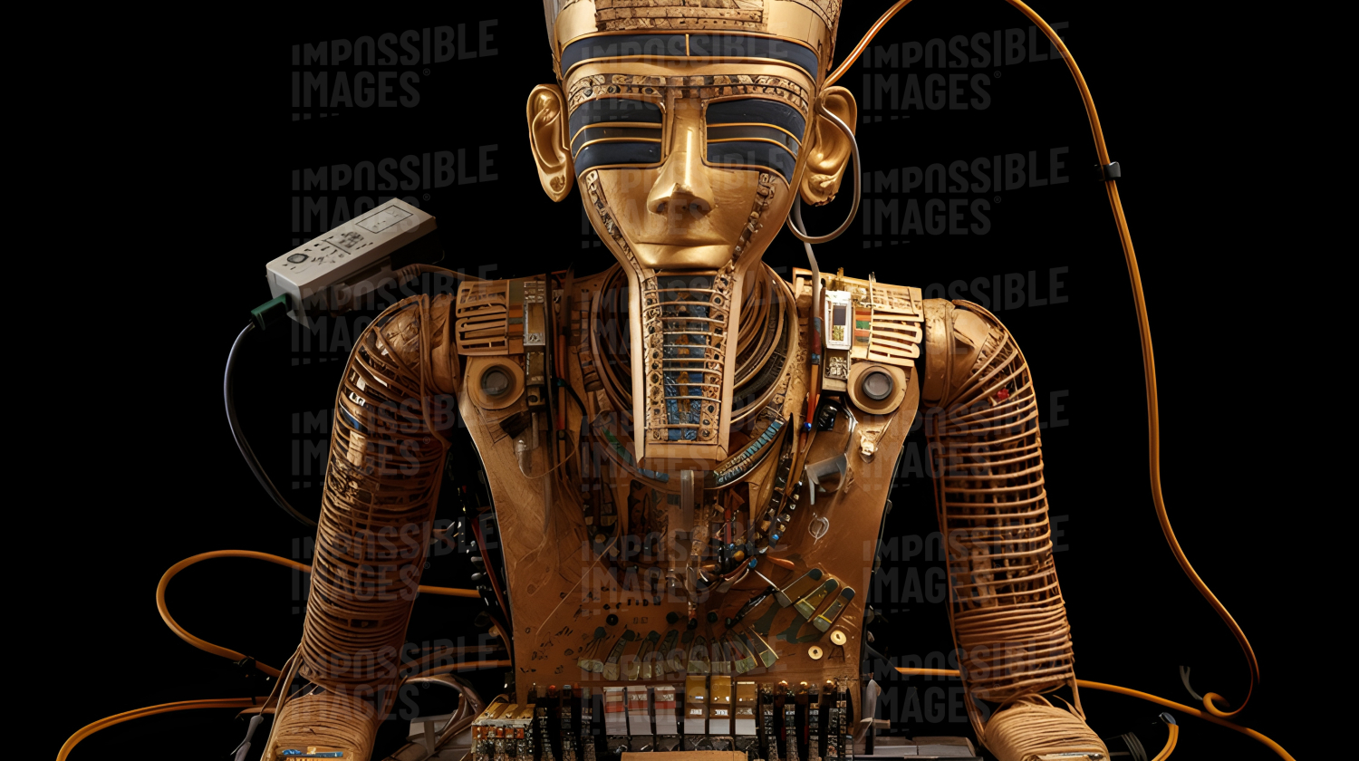Pharaoh robot - Impossible Images - Unique stock images for commercial use.