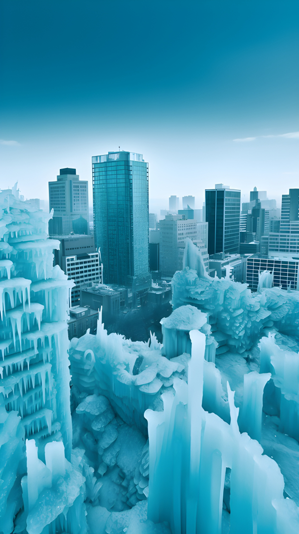 A completely frozen cityscape - Impossible Images - Unique stock images ...