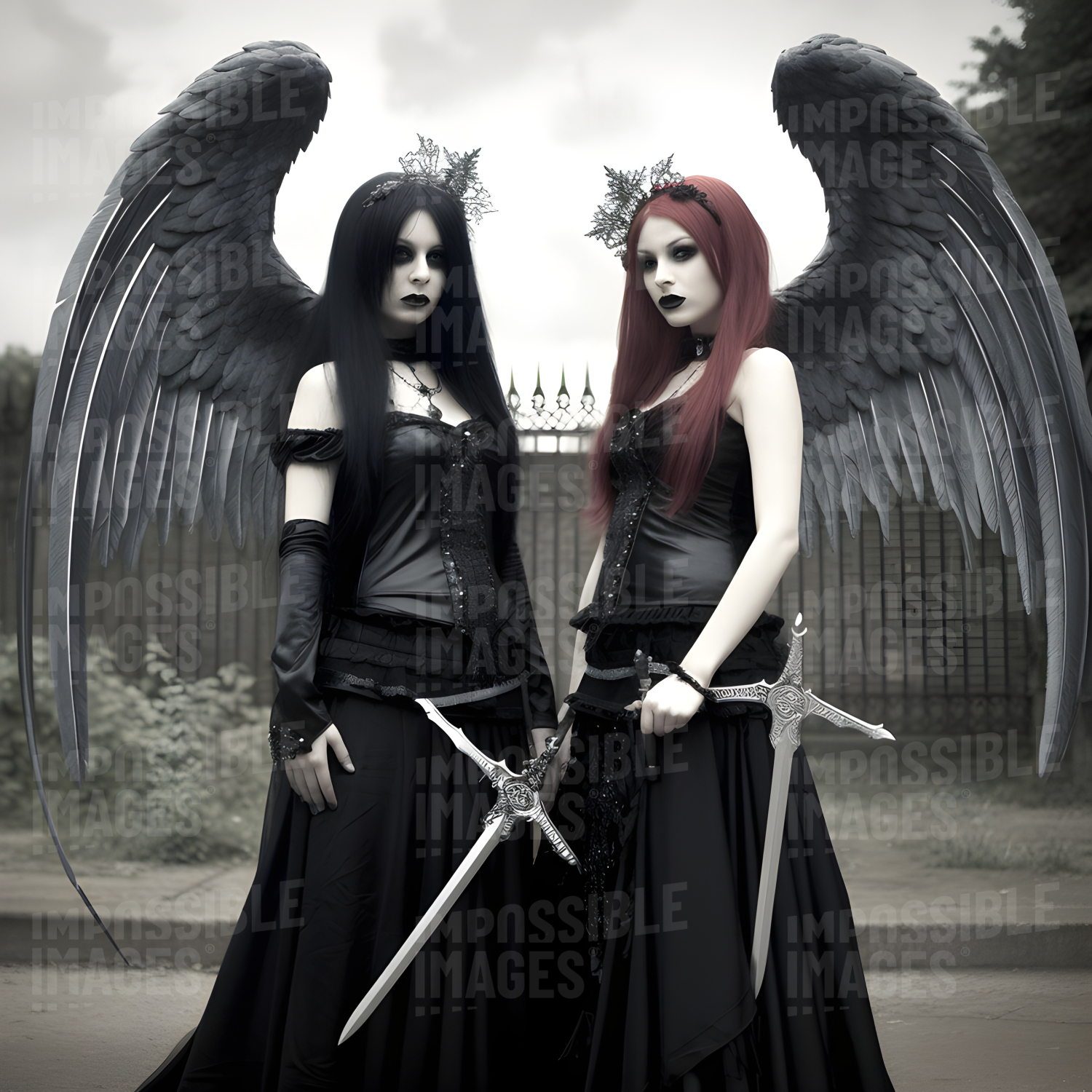 Goth angels with swords - Impossible Images - Unique stock images for ...