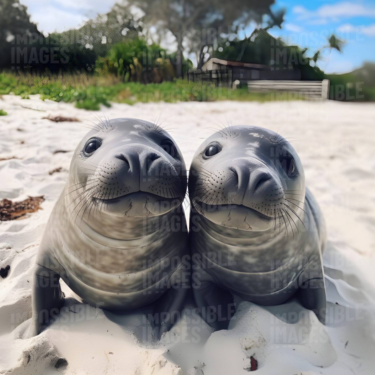 Two really happy seals - Impossible Images - Unique stock images for ...