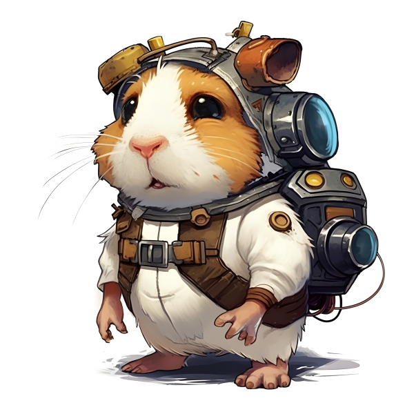 Video game concept art of a guinea pig astronaut - Impossible Images ...